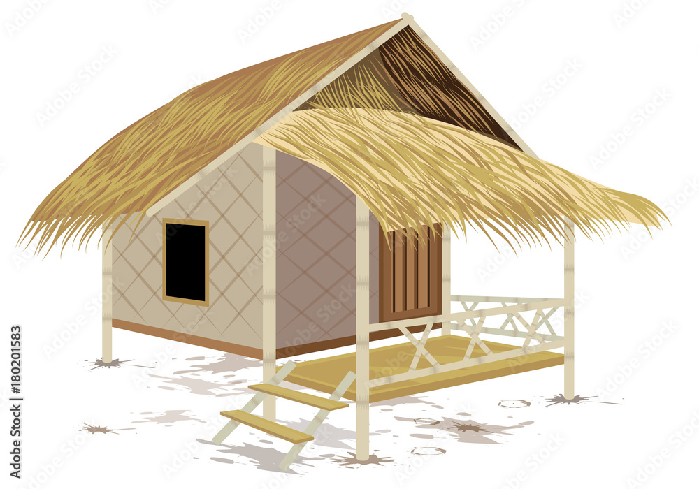 grass hut vector design Stock Vector | Adobe Stock