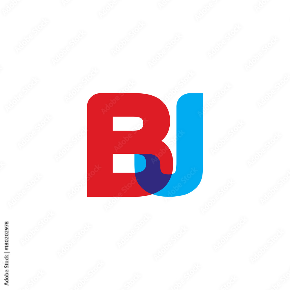 Initial letter BJ, overlapping transparent uppercase logo, modern red ... Initial letter BJ, overlapping transparent uppercase logo, modern red ...