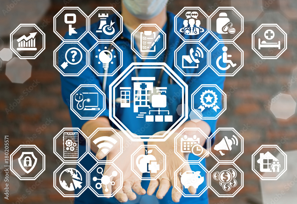 Hospital Network - Medical Structure concept. Medicine Information ...