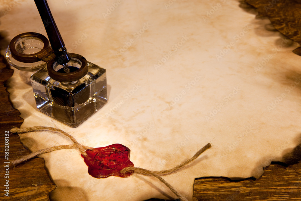 Wax seal and ink Stock Photo | Adobe Stock