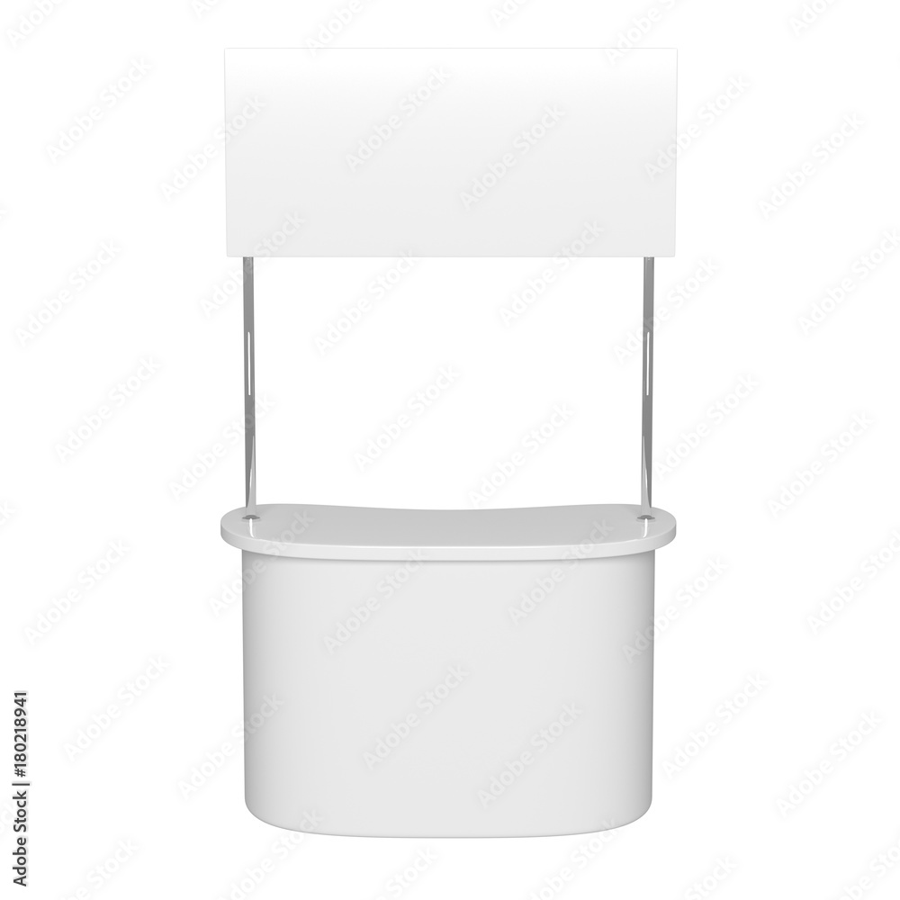 POS POI Empty Advertising retail stand bar display with banner isolated ...