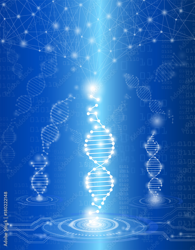 abstract background technology concept in blue light,human body heal ...