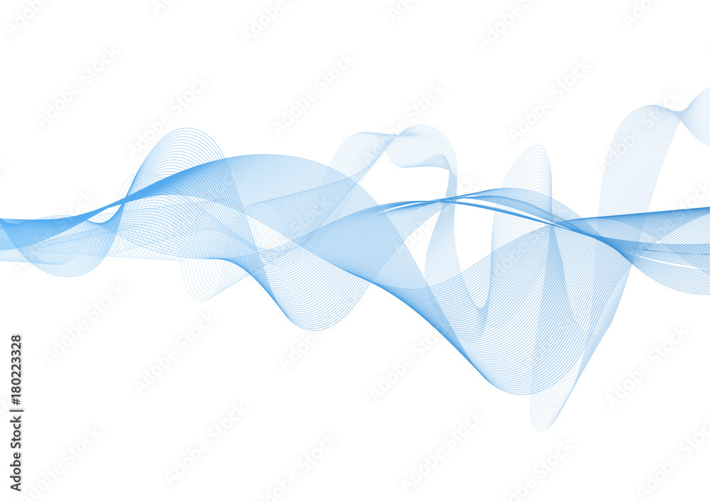 Blue wave vector background for business presentation, Brochure or ...