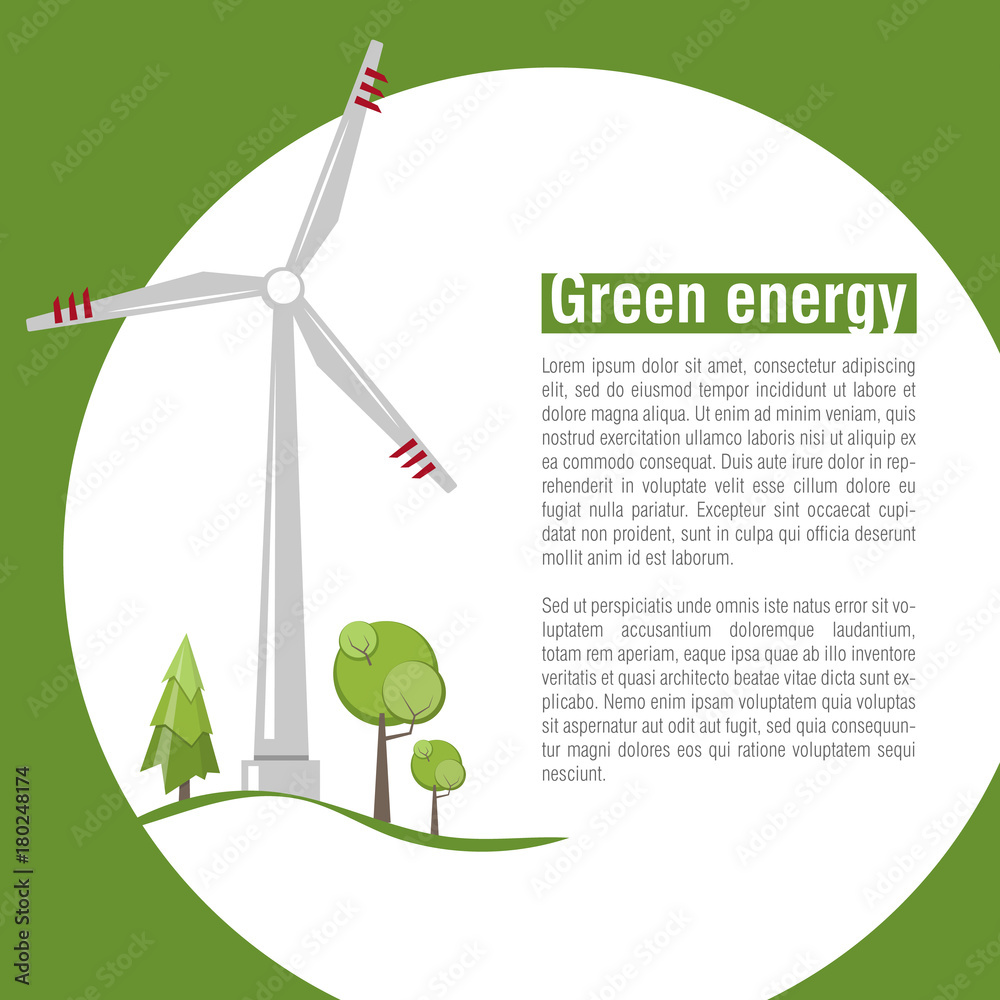 Wind energy. Green energy. Renewable energy. Stock Vector | Adobe Stock
