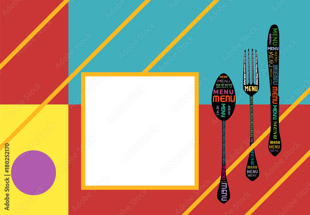 menu design template,modern art style, vector, free copy space Stock ...
