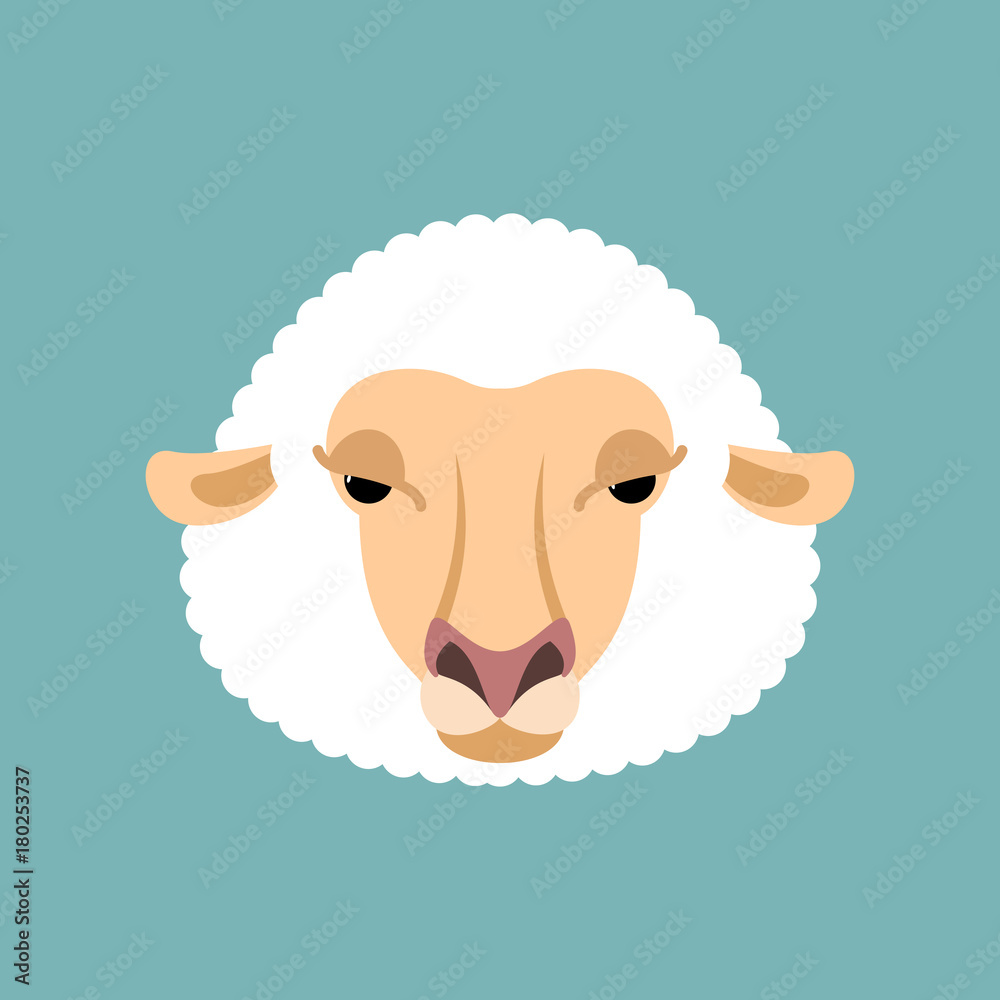 Sheep face isolated. Ewe head. Vector illustration Stock Vector | Adobe ...