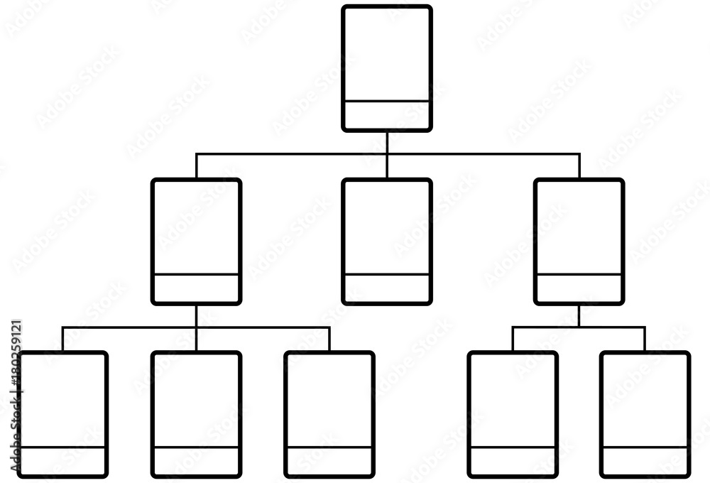 Cartoon vector illustration of business organization structure simple ...