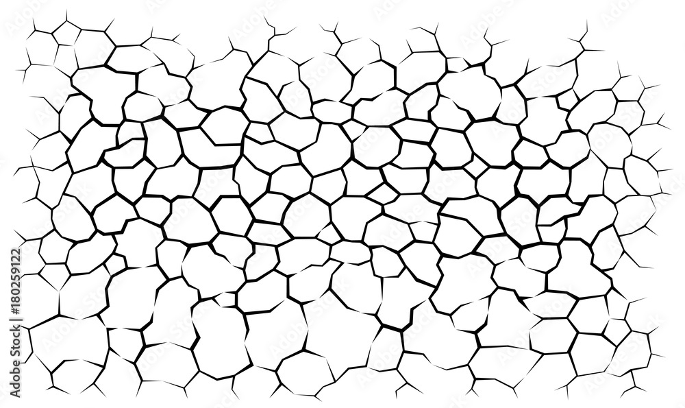 Earth cracks or stone on white background. Cracked concrete wall ...