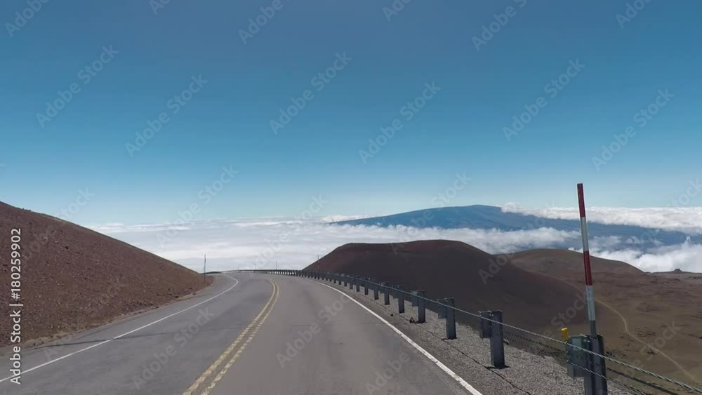 Video Stock Volcano road from Mauna Kea Observatory drive POV Hawaii ...