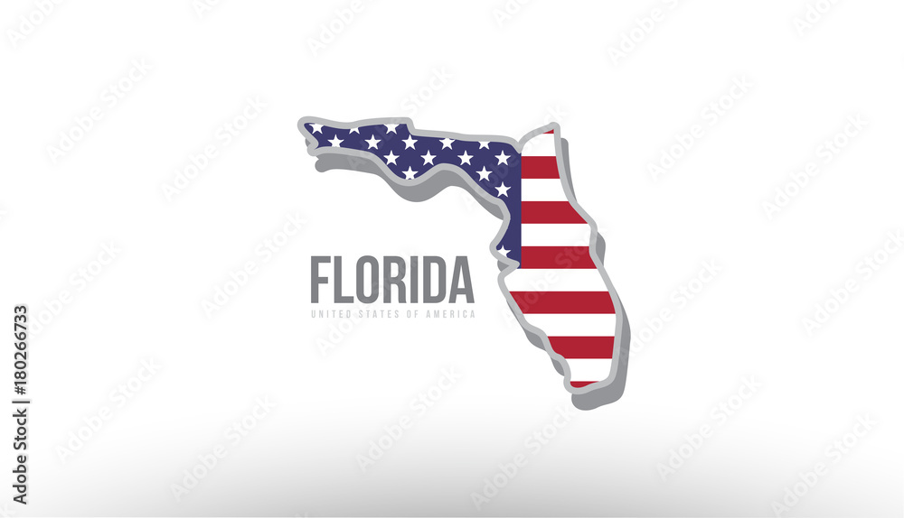 Vector illustration of a county state with US united states flag Stock ...
