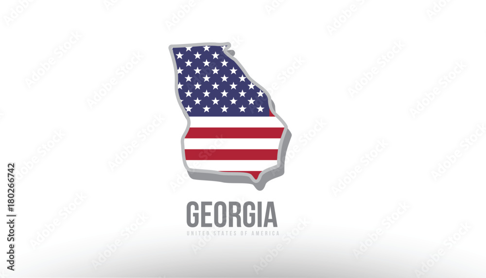 Vector illustration of a county state with US united states flag Stock ...