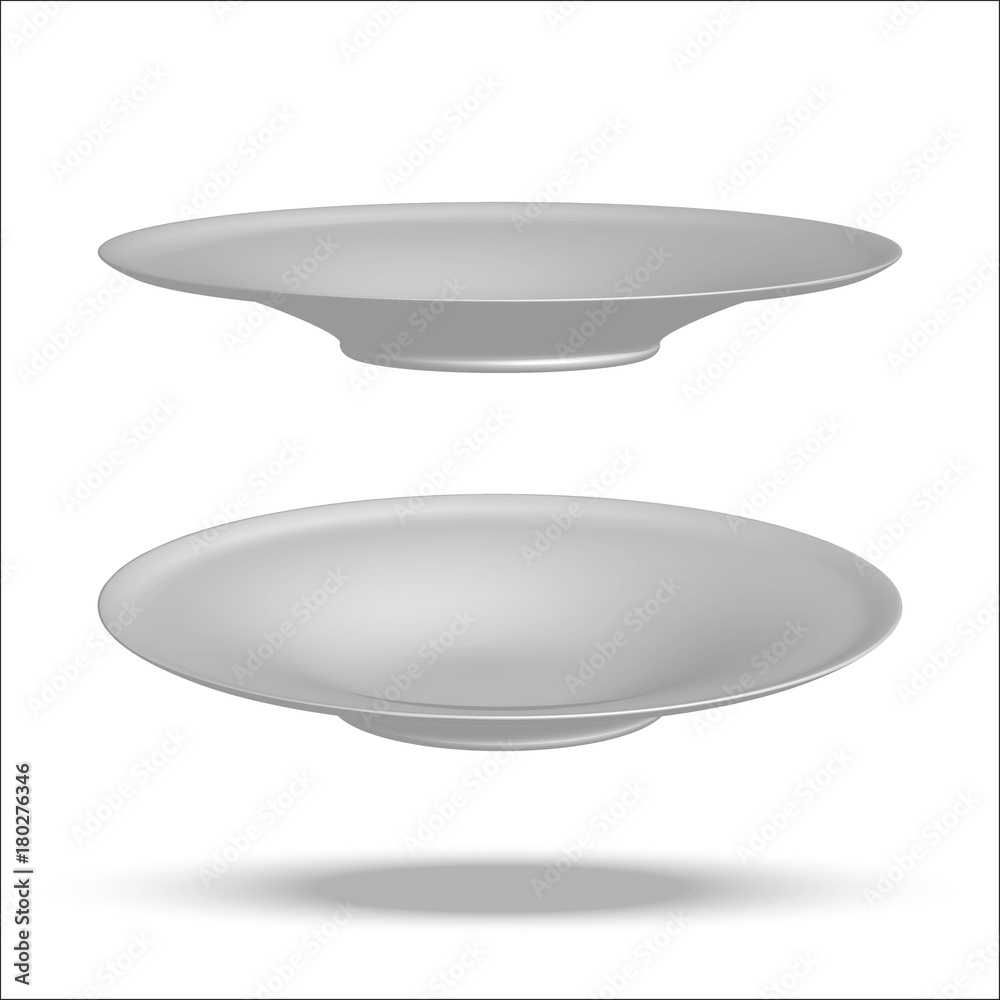 Realistic vector illustration plate. Isolated on white background. View ...