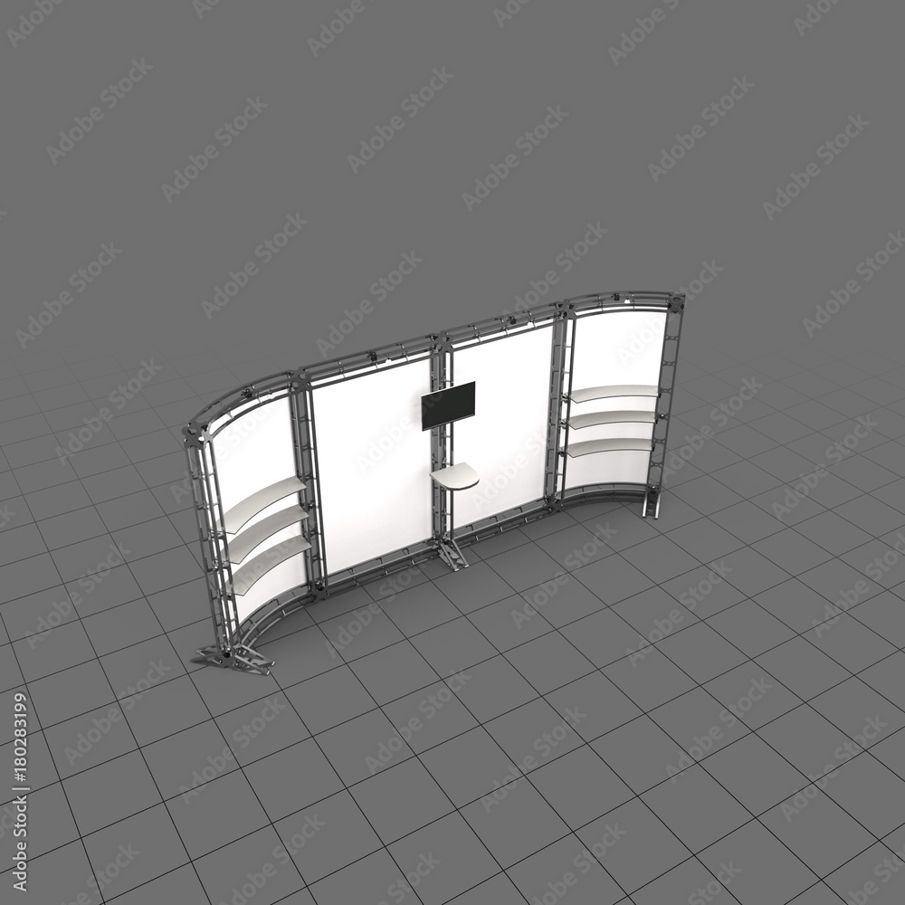 Curved four panel room divider Stock 3D asset | Adobe Stock