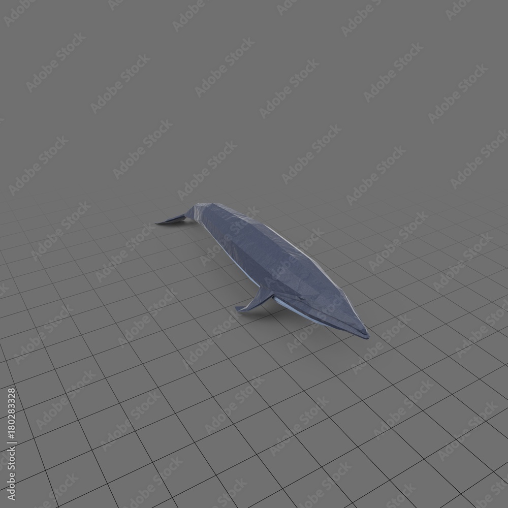 Stylized whale swimming Stock 3D asset | Adobe Stock