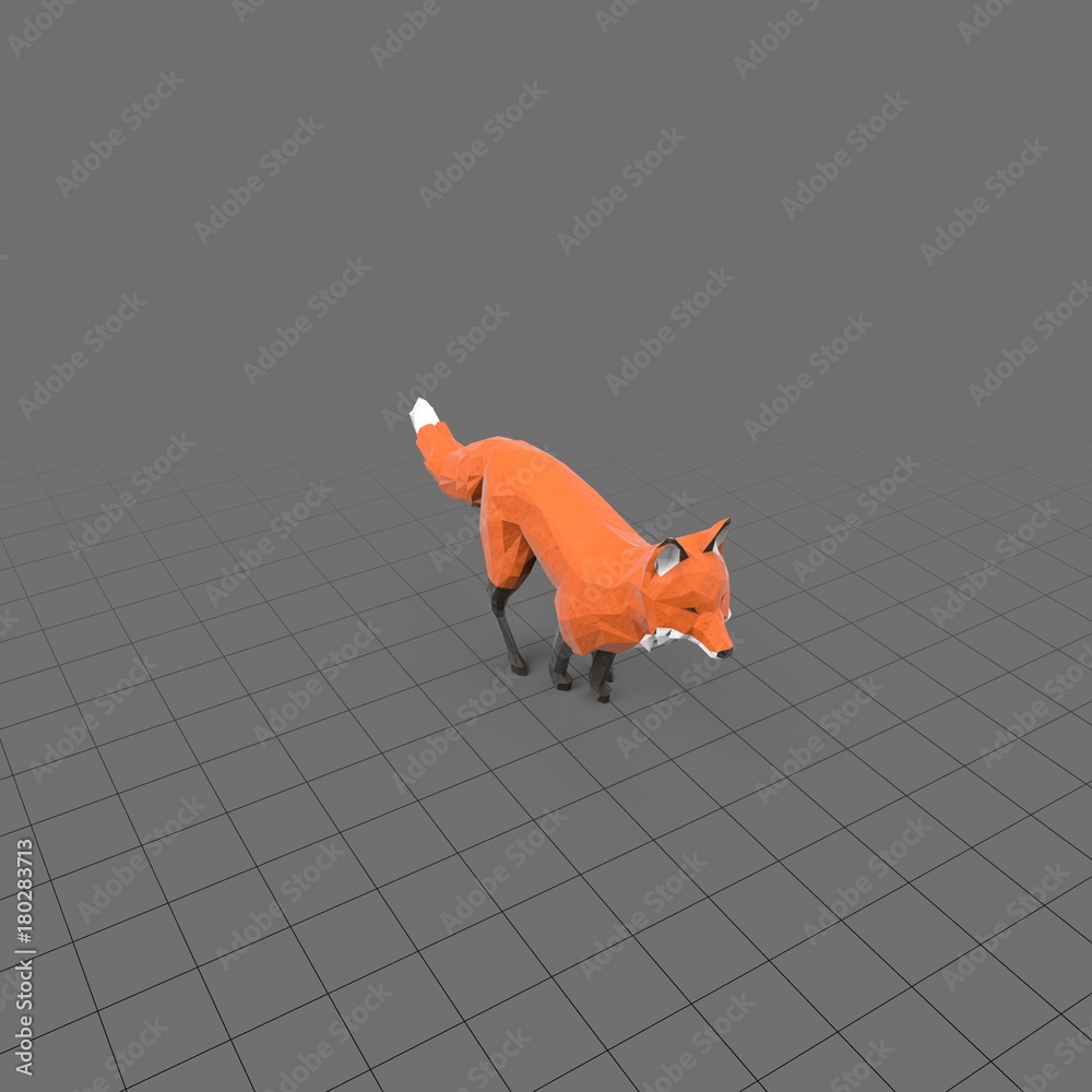 Stylized fox running Stock 3D asset | Adobe Stock