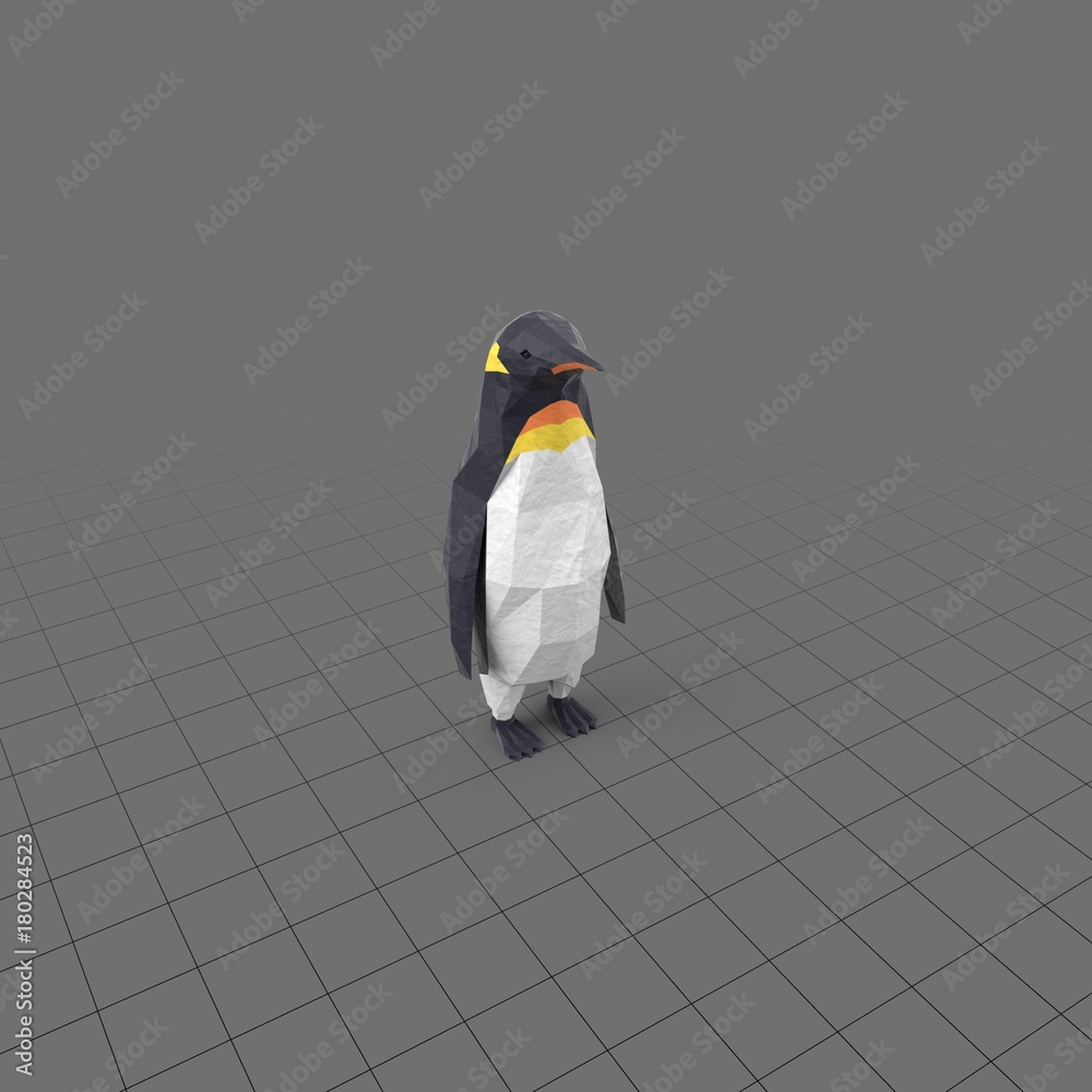 Stylized penguin standing Stock 3D asset | Adobe Stock