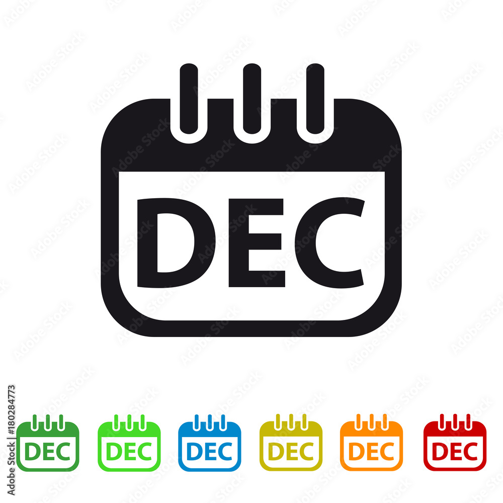 December Calendar Icon - Colorful Vector symbol Stock Vector | Adobe Stock