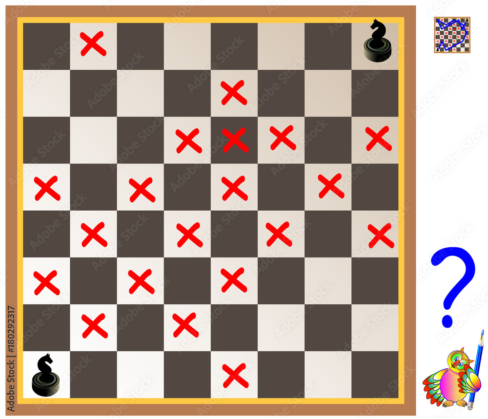 Logic puzzle with labyrinth. Need to find way from the first chess ...