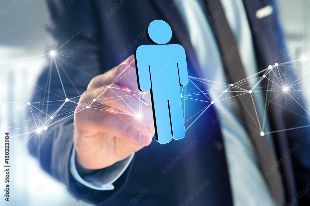 Network connection with people linked each other - 3D rendering Stock ...