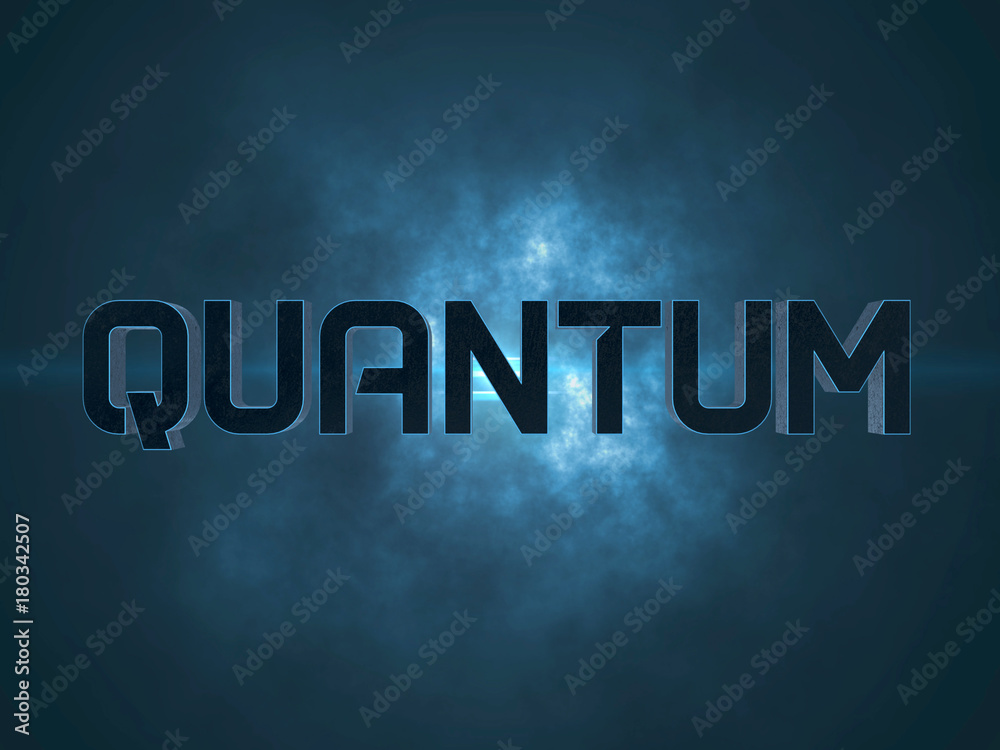 Quantum word text on dark background with clouds Stock Illustration ...