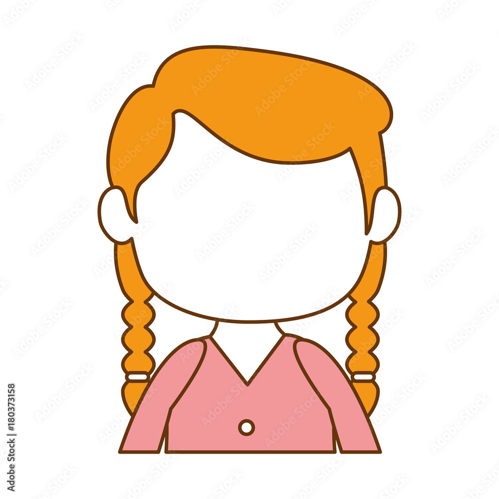 little girl avatar character vector illustration design Stock Vector ...