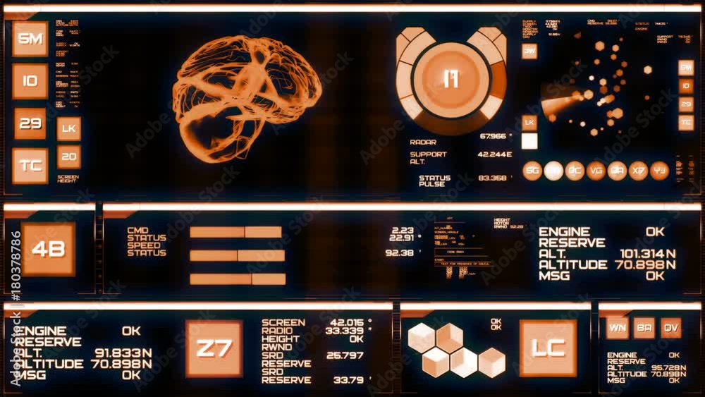 Warm futuristic interface/Digital screen/Detailed abstract background ...