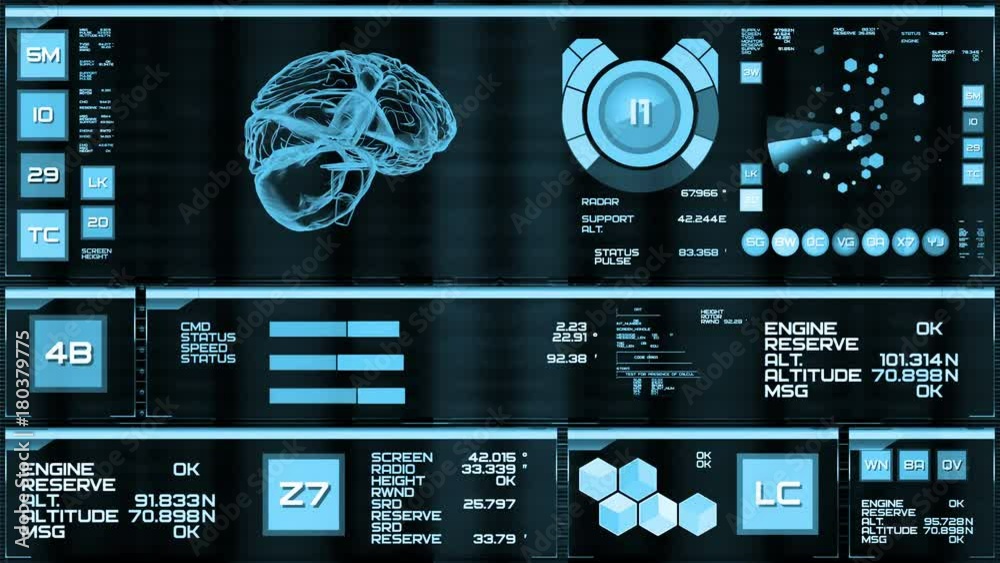 Light blue futuristic interface/Digital screen/Detailed abstract ...