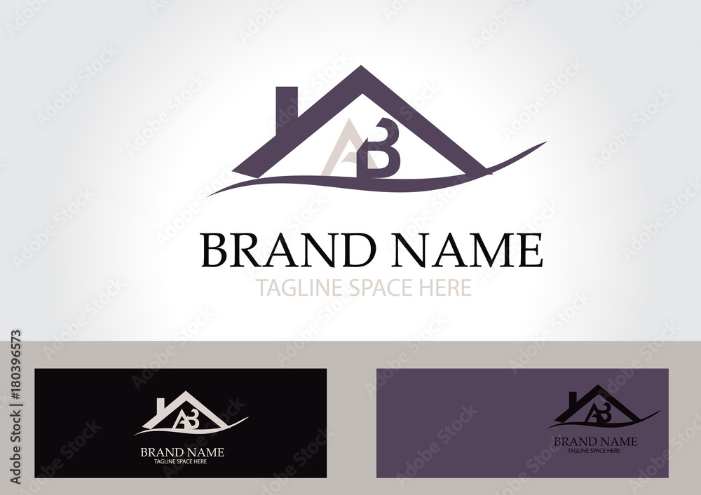 AB letter house logo Stock Vector | Adobe Stock