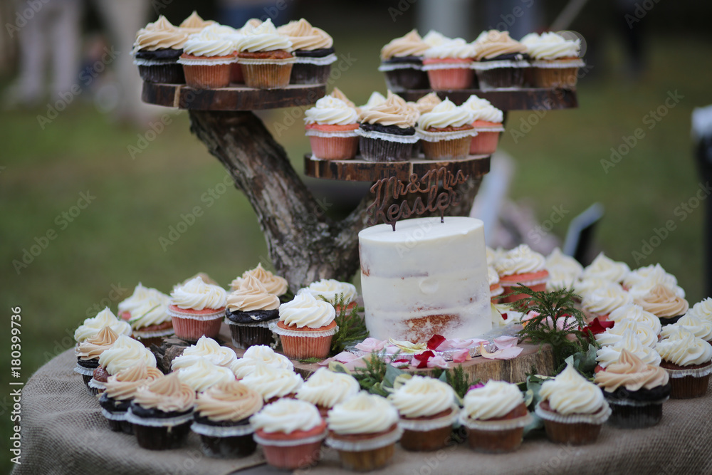 Rustic Cupcake Wedding Cakes