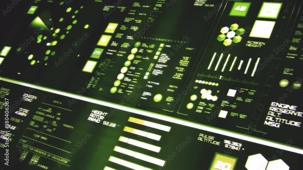 Video „Perspective view of deep green futuristic interface/Digital ...