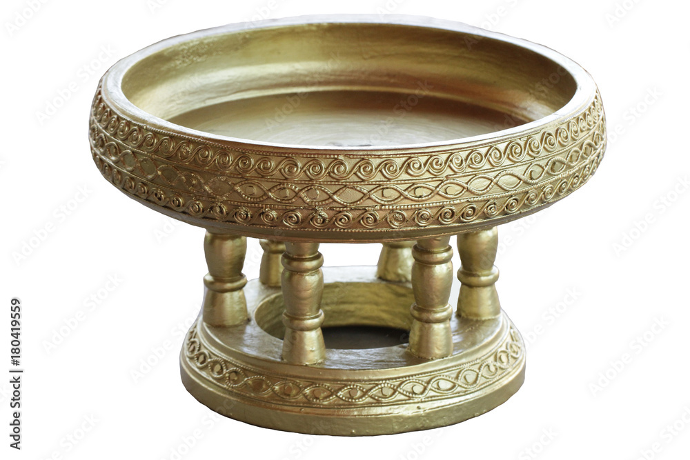 gold wooden ancient art traditional northern thai (Chiang mai) food ...