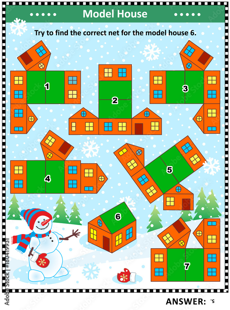 IQ training visual puzzle (suitable both for kids and adults) or ...