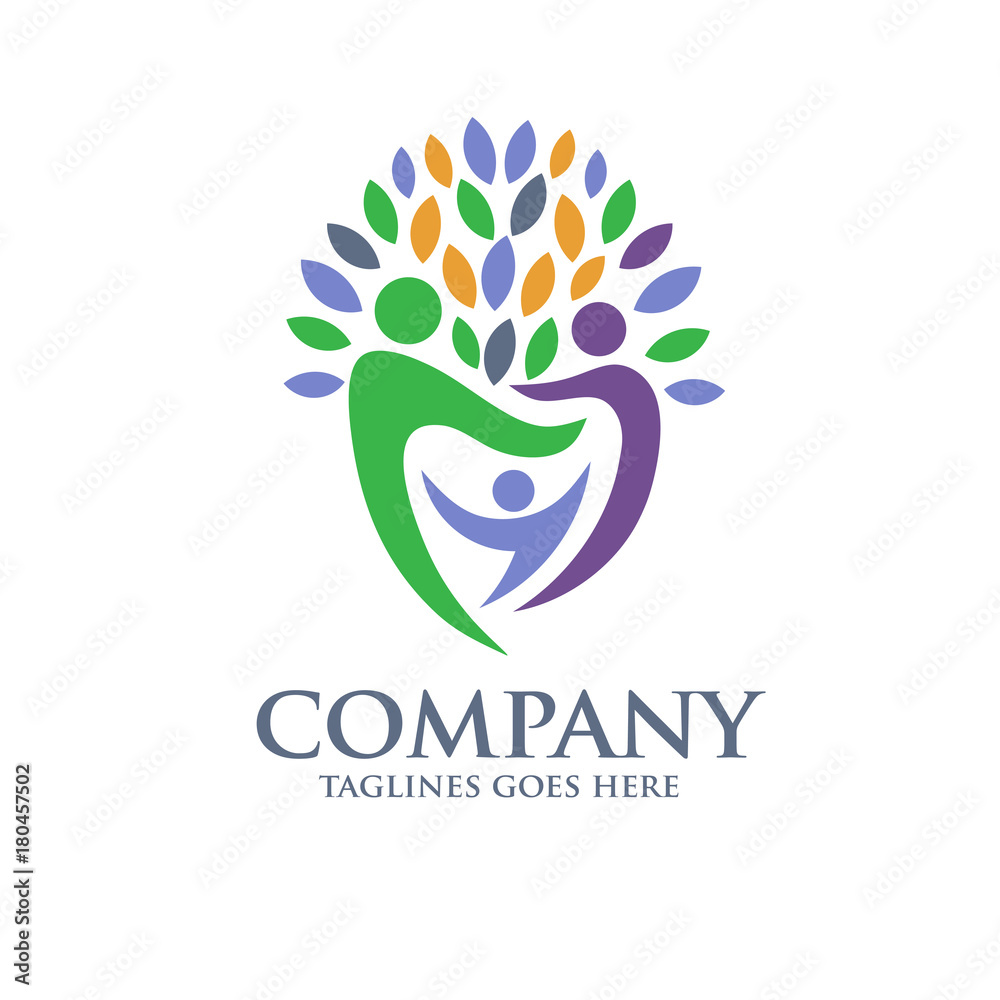family health logo vector, Family tree logo and plant, family care ...