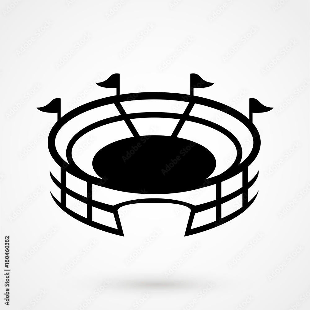 Stadium vector icon with round shadow Stock Vector | Adobe Stock