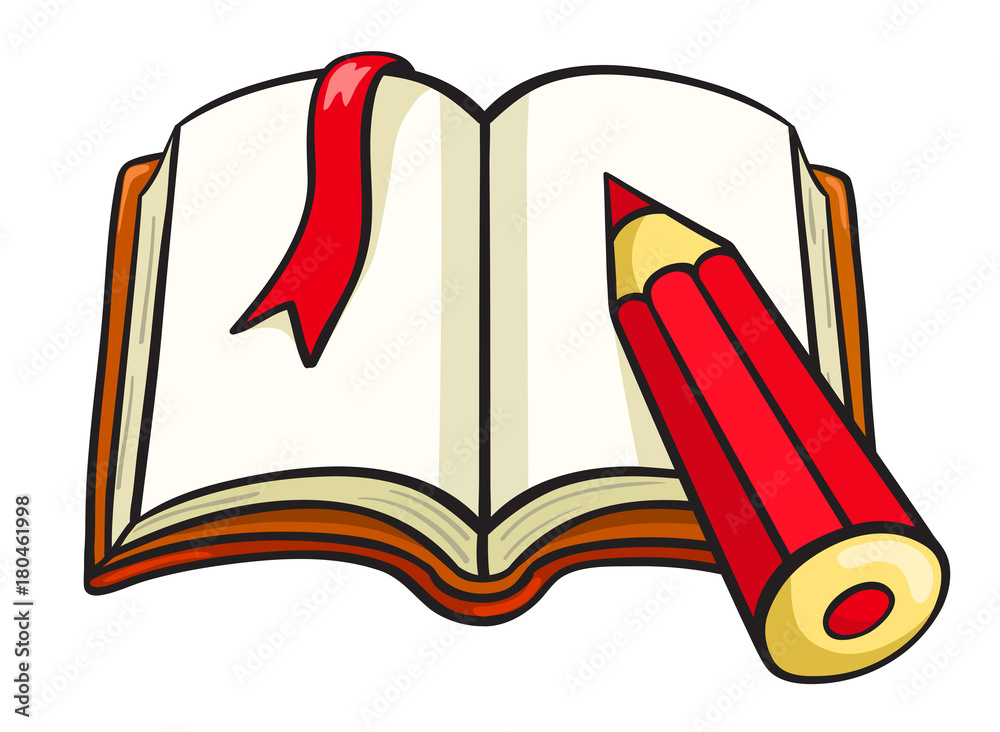 Cartoon Notebook And Pencil