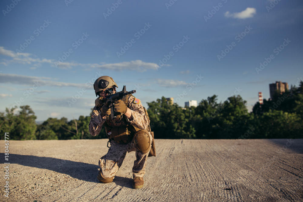 Military, war, conflict, soldiers - Special forces soldier man hold ...