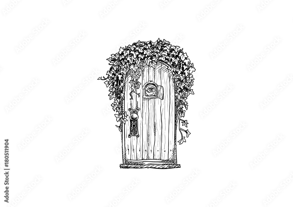 Secret Garden Door Drawing