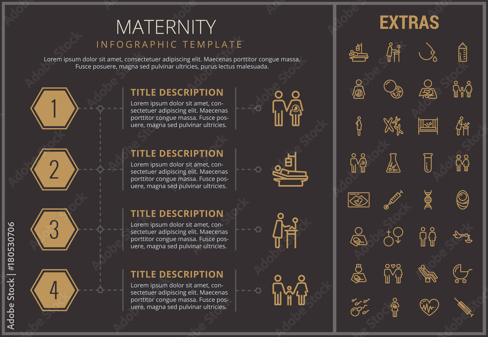 Maternity infographic timeline template, elements and icons. Infograph ...