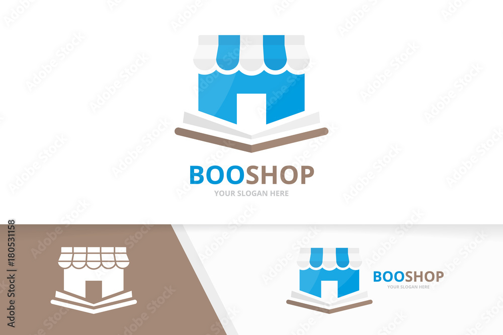 Vector book and store logo combination. Novel and market symbol or icon ...
