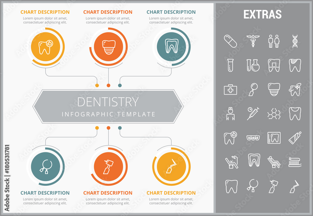 Dentistry infographic template, elements and icons. Infograph includes ...