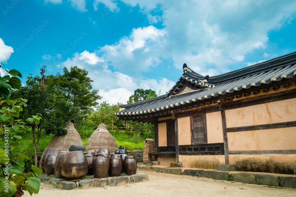 Asan Oeam Village, a long old traditional village in Korea. Stock Photo ...