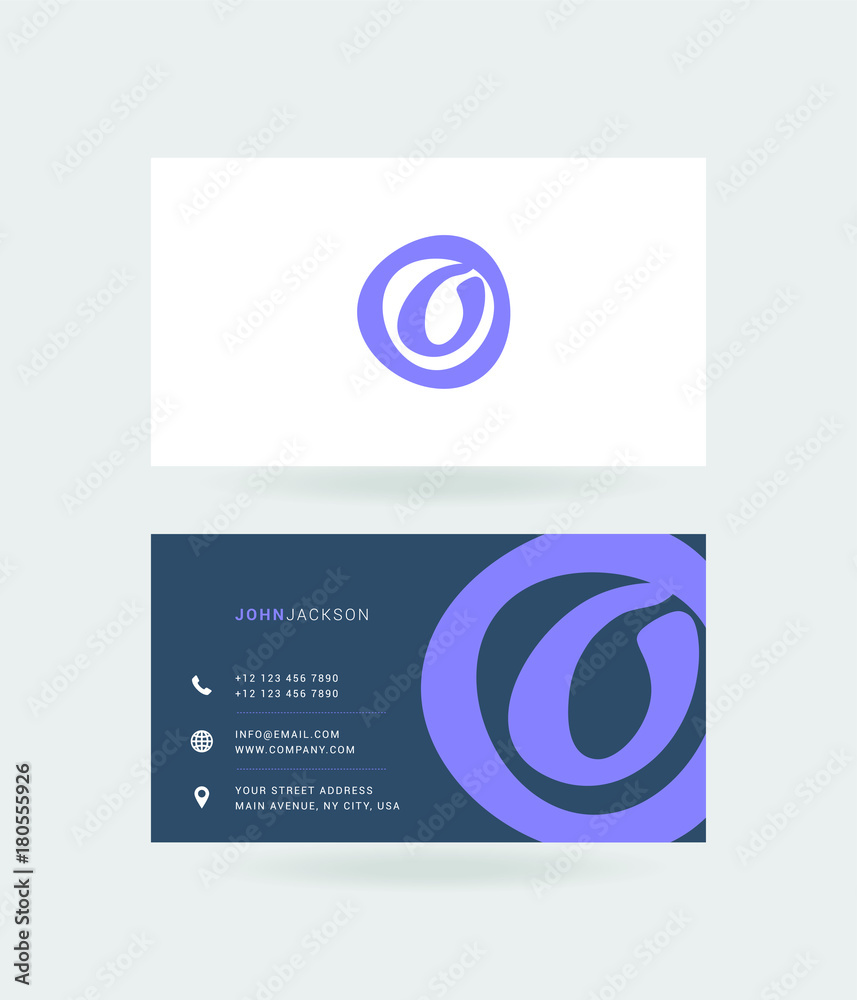 Letter O Logo with Business Card Template Vector. Stock Vector | Adobe ...