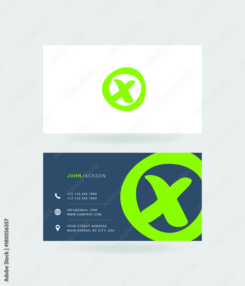 Letter X Logo with Business Card Template Vector. Stock Vector | Adobe ...