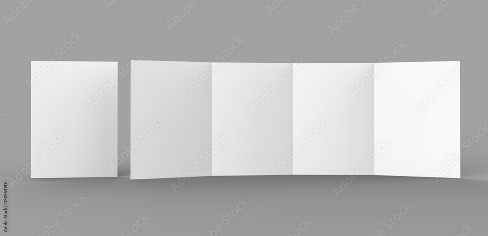 Double gate fold brochure blank white template for mock up and ...