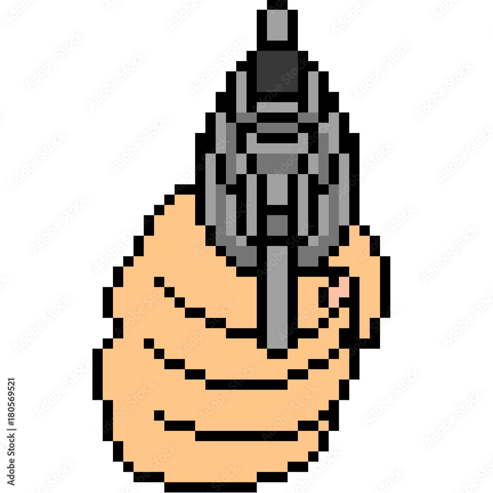 vector pixel art gun shot Stock Vector | Adobe Stock