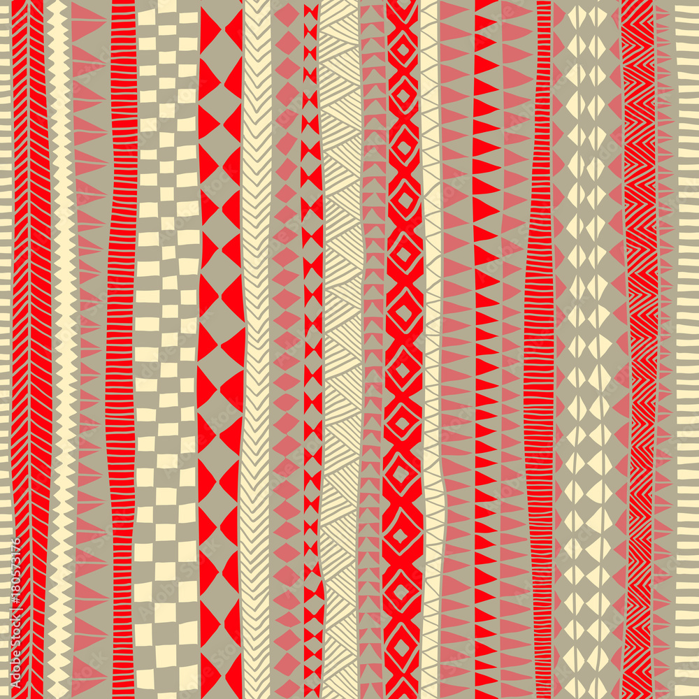 Red Tribal Print