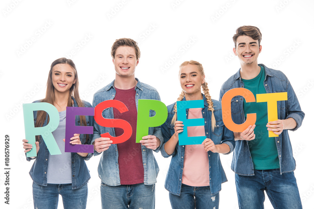 friends holding word respect Stock Photo | Adobe Stock