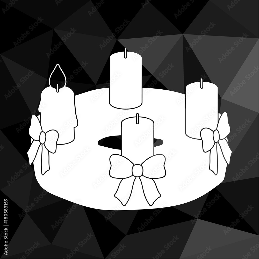 Erster Advent - Icon mit geometrischem Hintergrund schwarz Stock ...