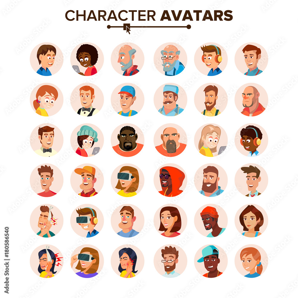 People Avatars Collection Vector. Default Characters Avatar. Cartoon ...