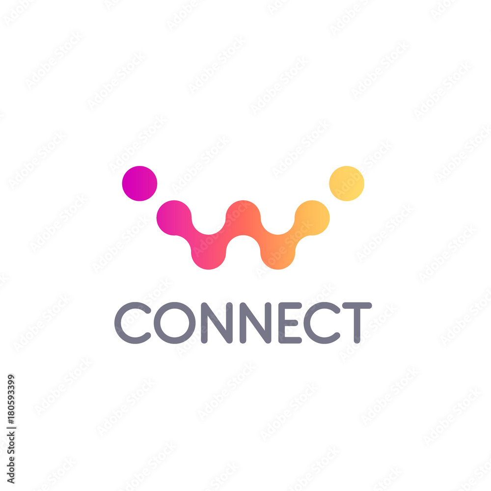 Vector logo design for social media, connection Stock Vector | Adobe Stock